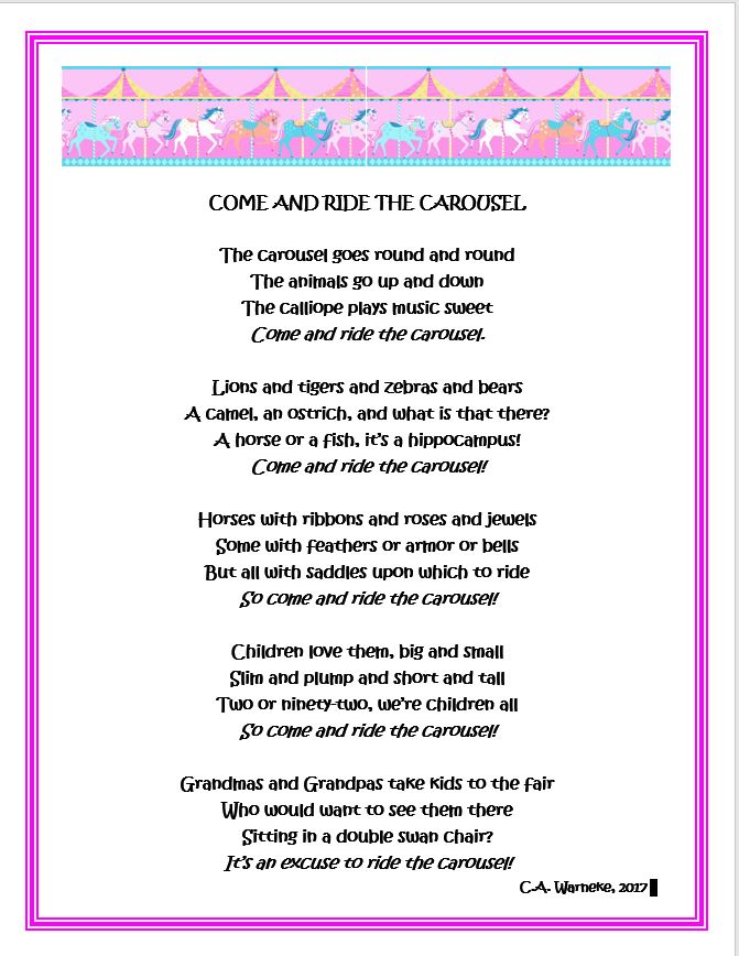 Come and Ride the Carousel: a poem | Carol's Carousel Creations
